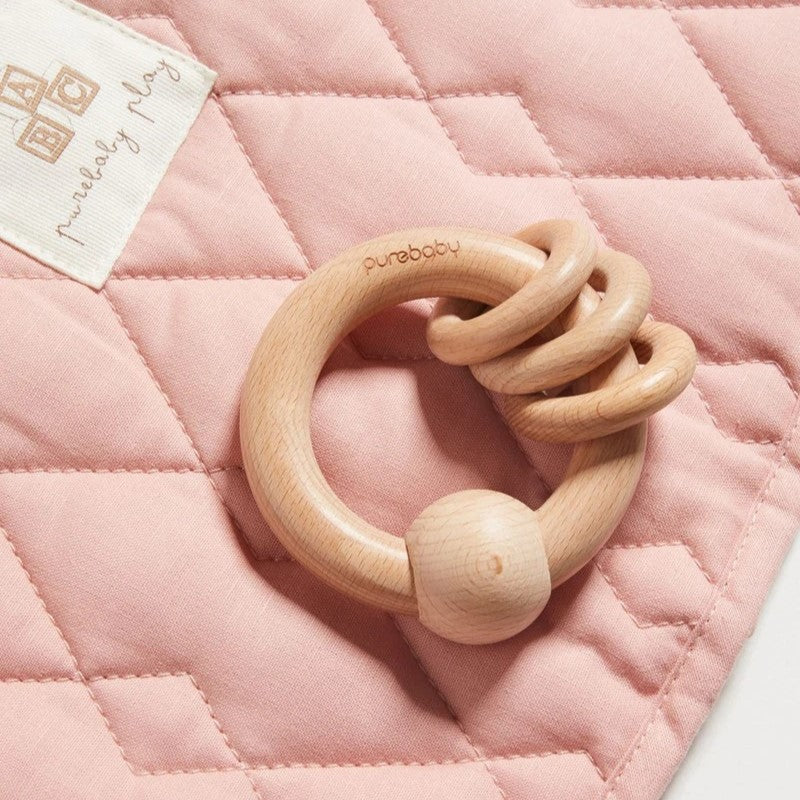 Purebaby Wooden Natural Teething Ring – Home of Hart